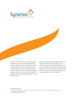 Synerion Company Profile | PDF