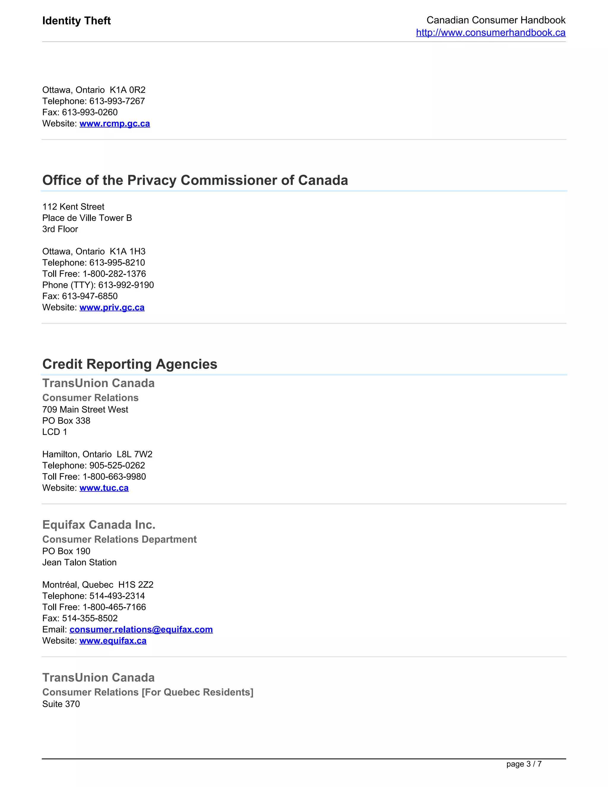 Canadian Consumer Handbook | PDF