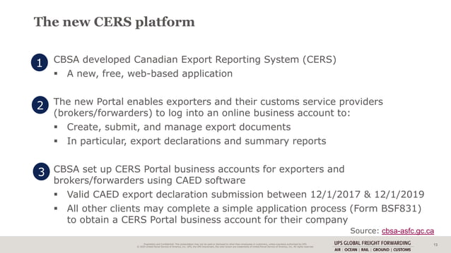 Canadian Export Reporting System (CERS) | PPT