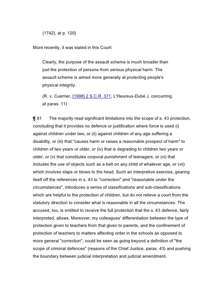 Canadian Foundation For Children, Youth And The Law V Canada