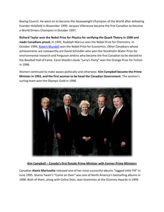 Canadian history – looking back at the last fifty years | DOCX