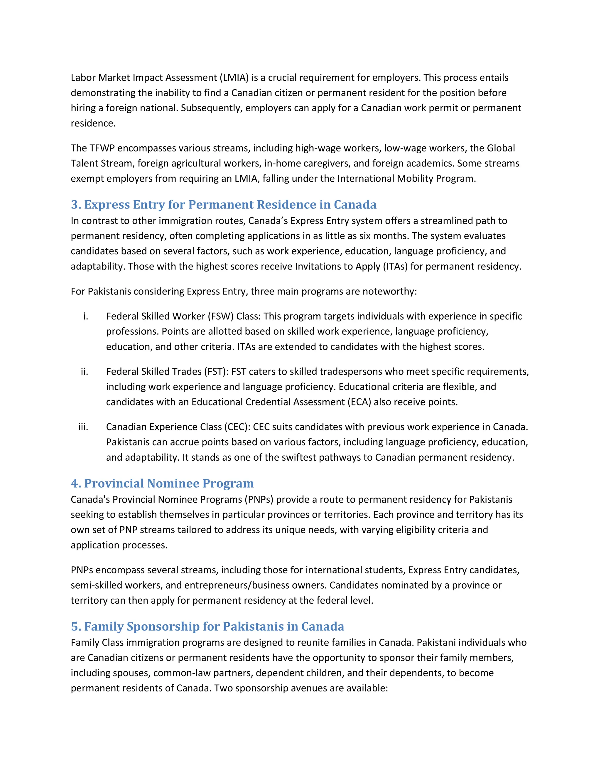 Canadian Immigration from Pakistan Exploring Pathways and Opportunities ...