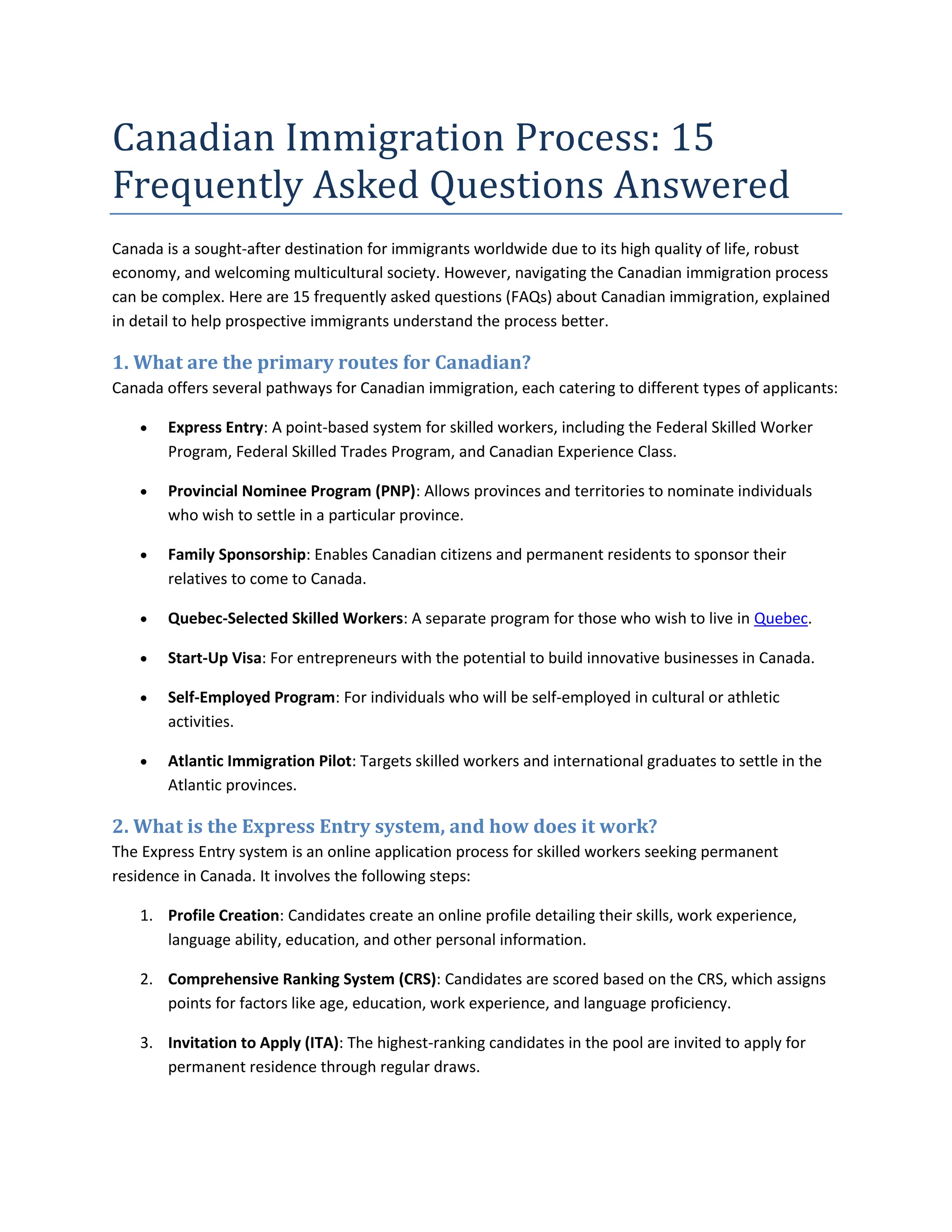 Canadian Immigration Process 15 Frequently Asked Questions Answered.docx