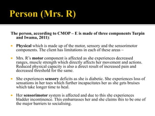 Canadian model of occupational performance and engagement | PPTX