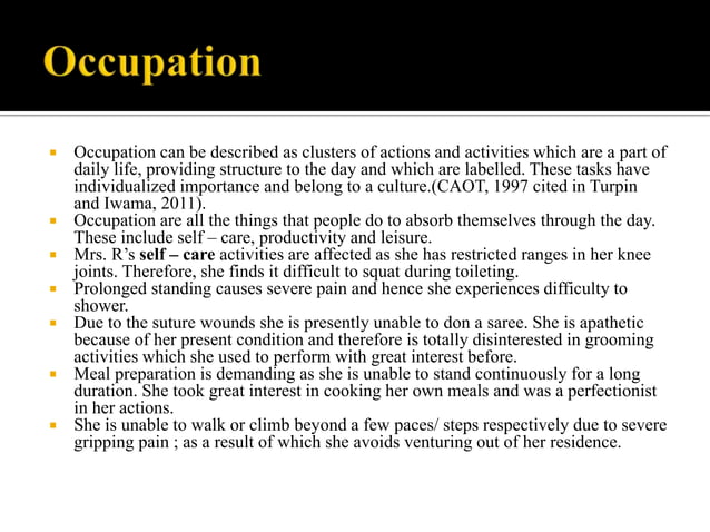 Canadian model of occupational performance and engagement | PPTX ...