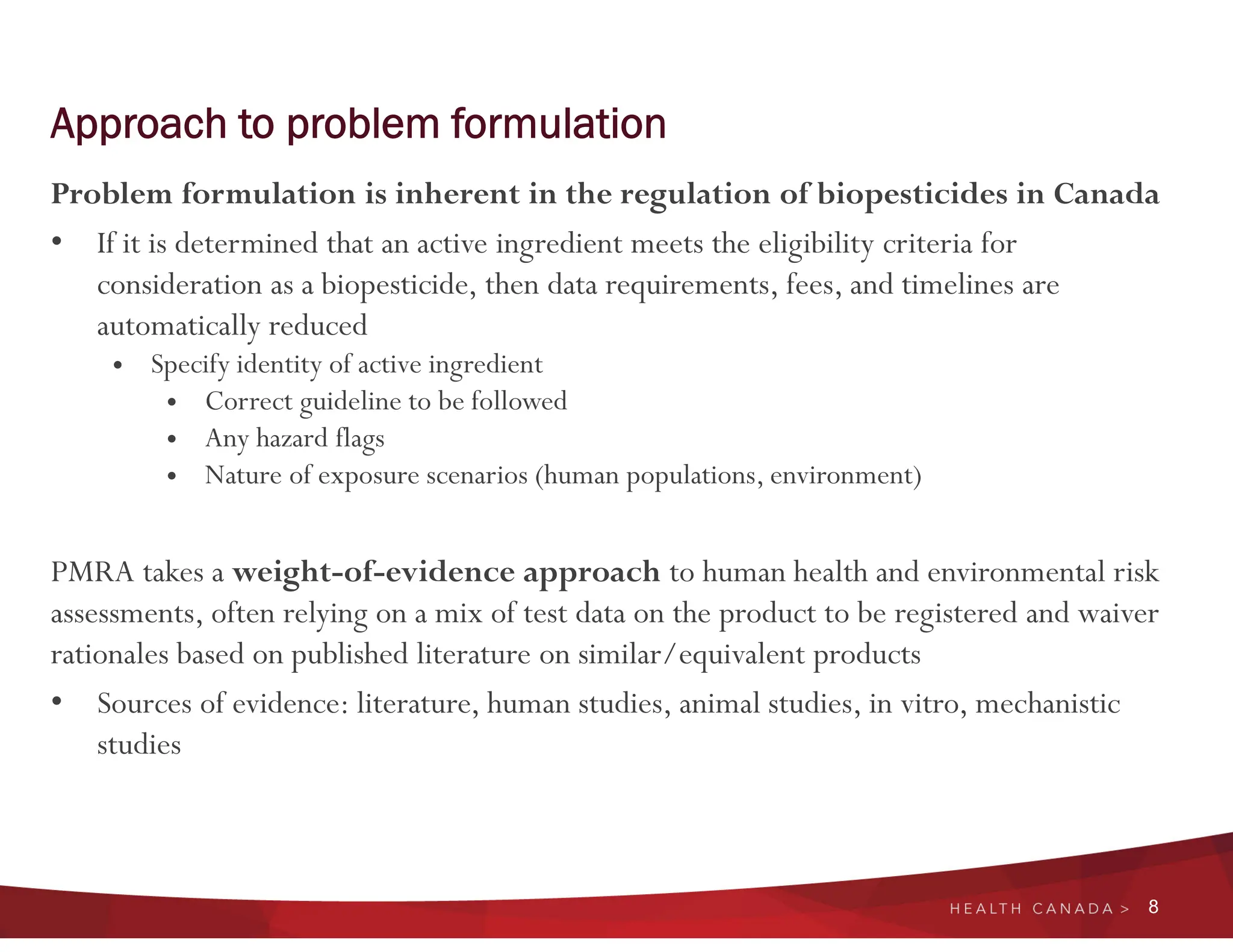 Canadian Perspective on Problem Formulation for Biopesticides: Emma ...