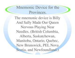 Canadian Provinces.Neumonic | PDF