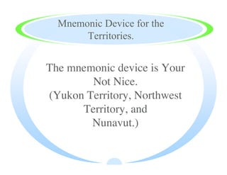 Canadian provinces.neumonic | PDF