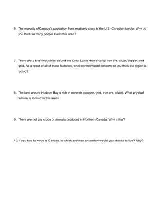 Canadian resources | DOC | North America Travel | Travel Locations