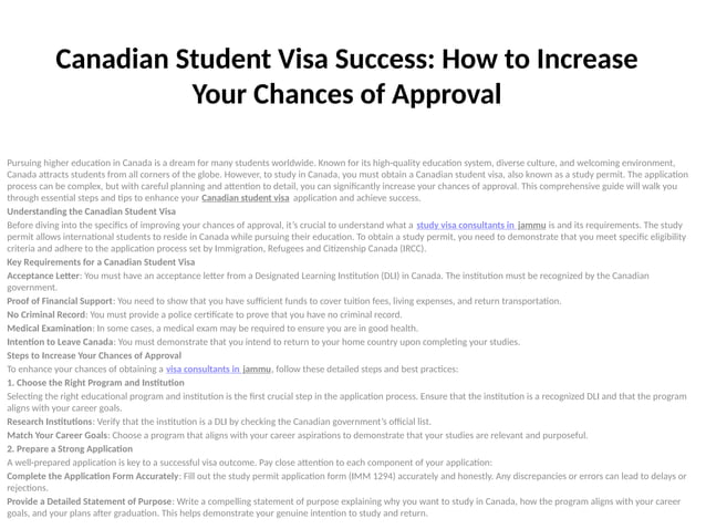 Canadian Student Visa Success How to Increase Your Chances of Approval.pptx