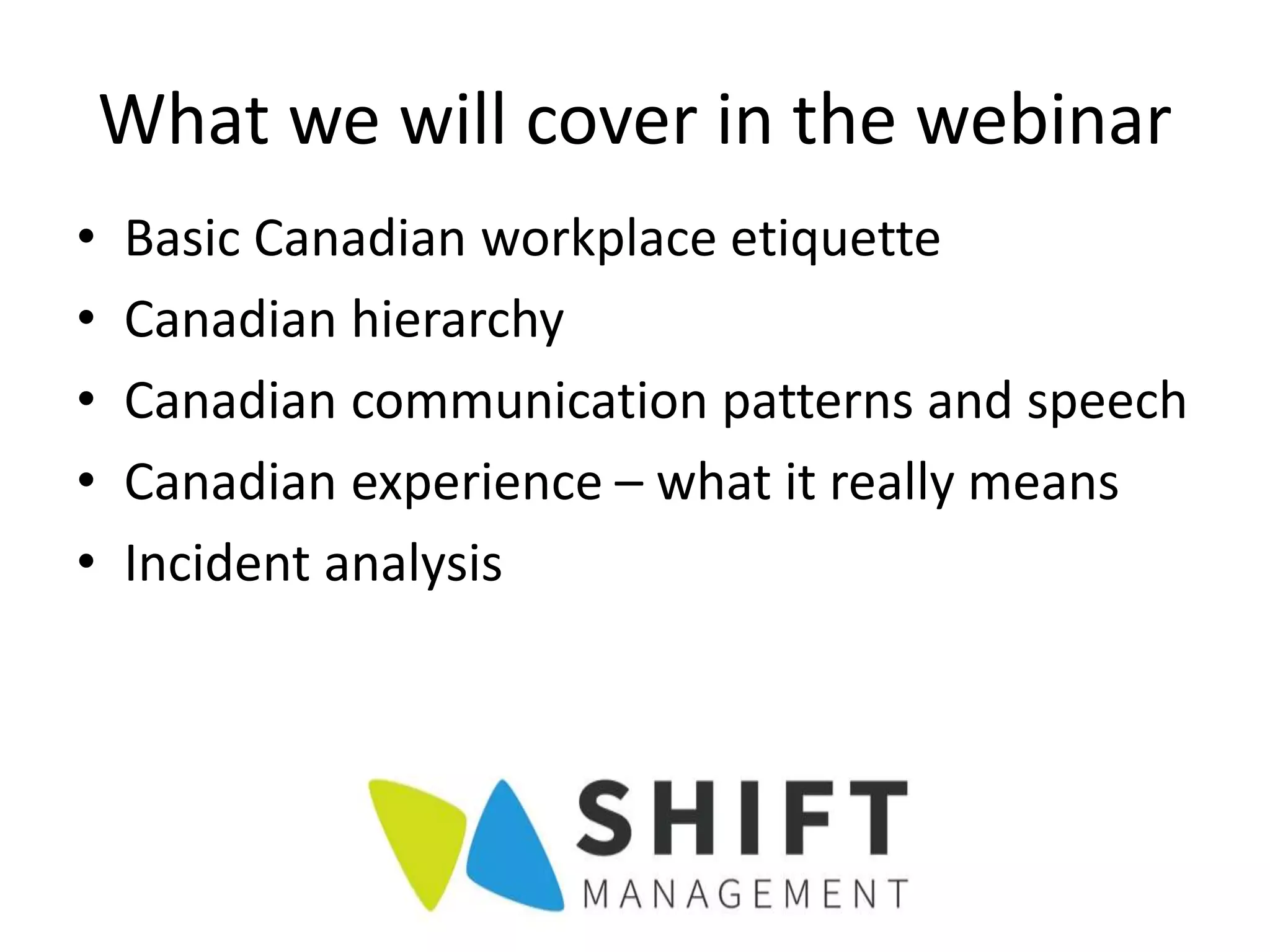 Canadian workplace culture | PPTX