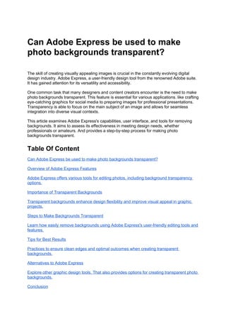 Can Adobe Express be used to make photo backgrounds transparent.docx