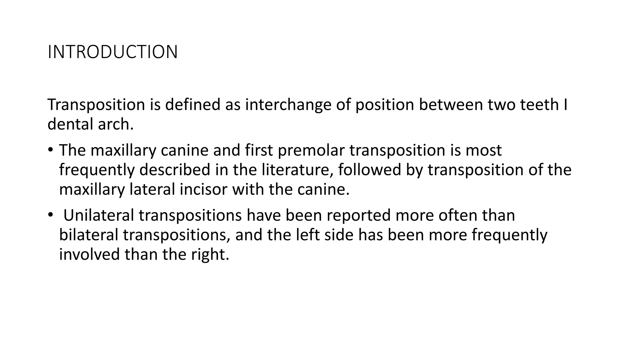Canine transposition | PPTX