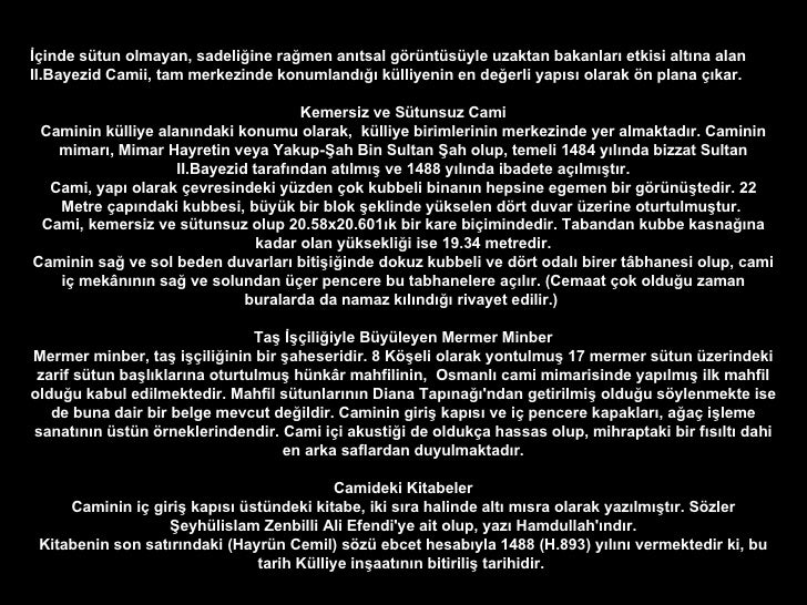 Can Akin Edirne 2.Bayezid Camii | PPT