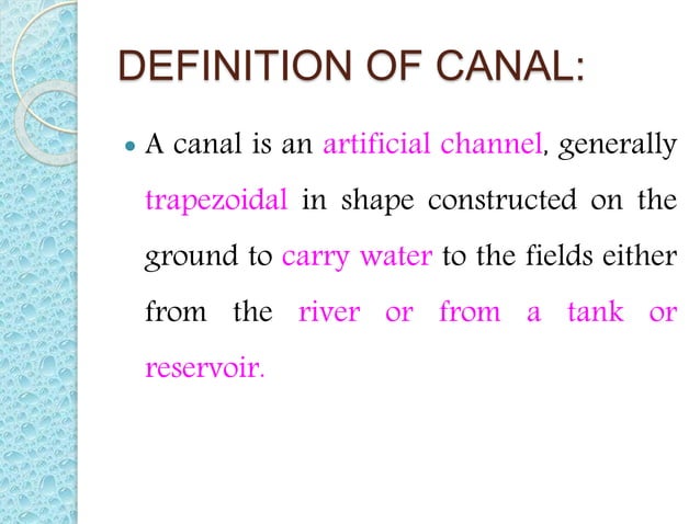 Canal alignment | PPTX | Geography | Science