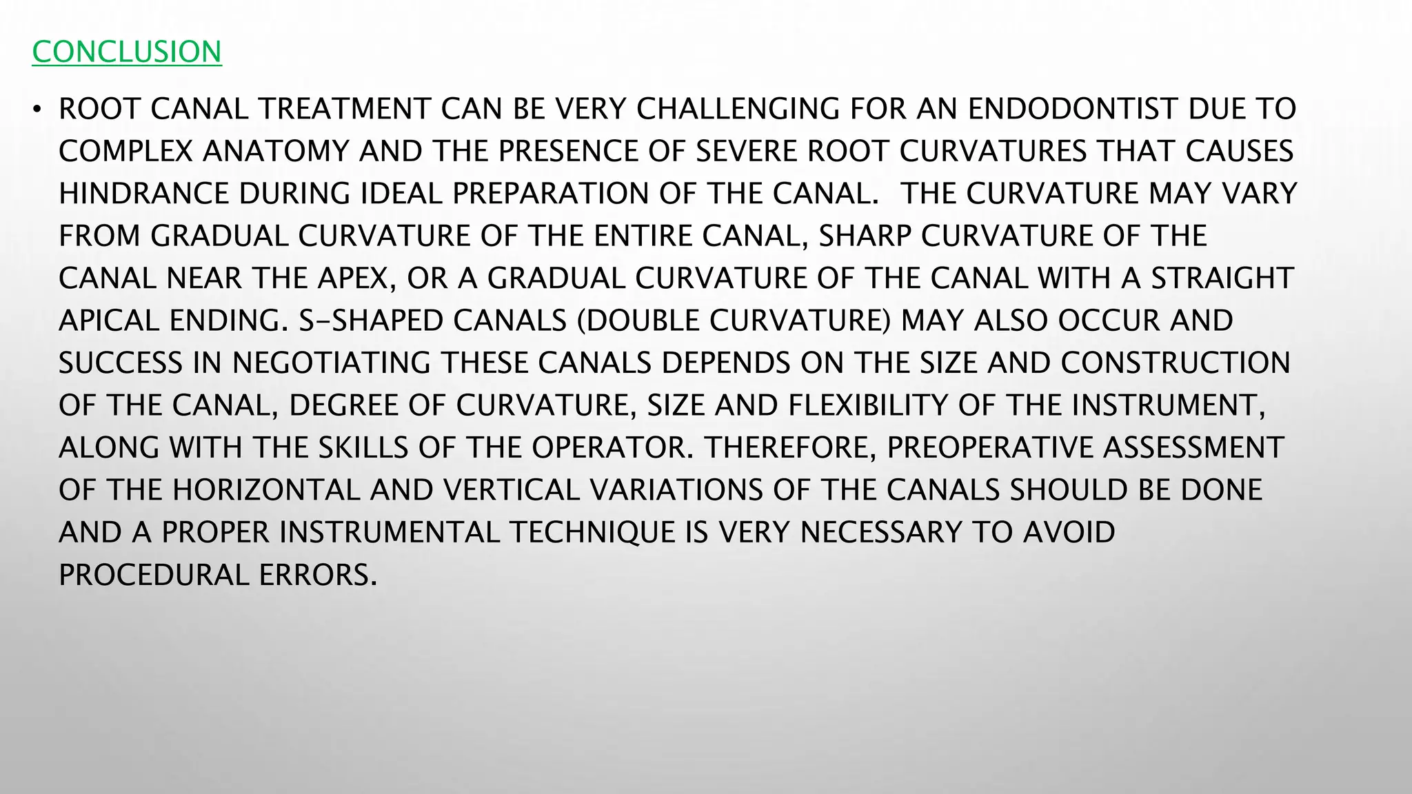 Canal curvatures and determination method final | PPTX