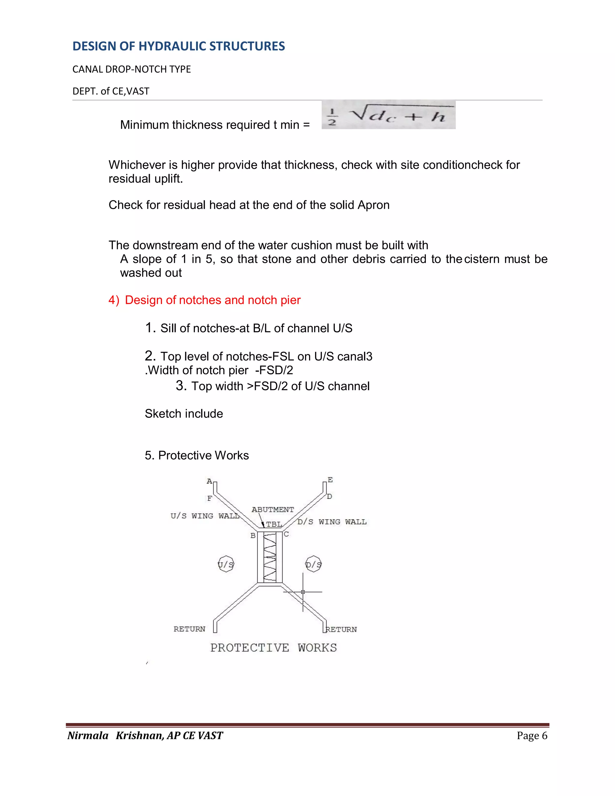 Canal drop notch type -design steps | PDF