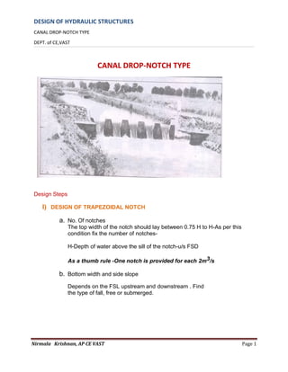 Canal drop notch type -design steps | PDF