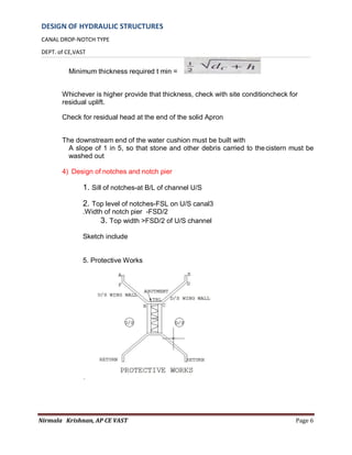 Canal drop notch type -design steps | PDF