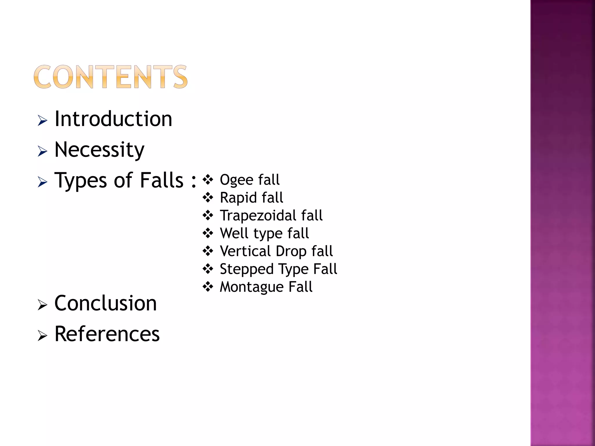 Canal falls and its classification | PPTX