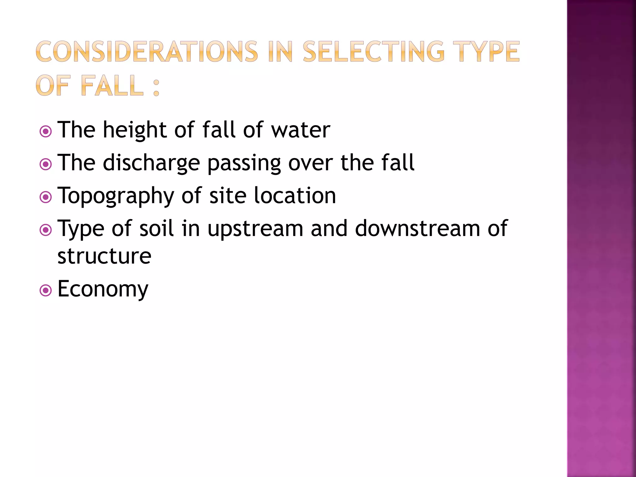Canal falls and its classification | PPTX