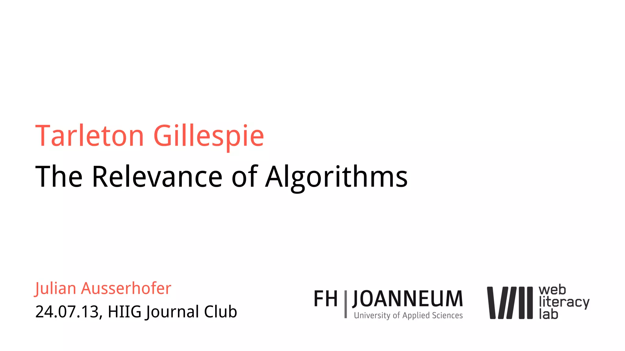 The Relevance of Algorithms | PDF
