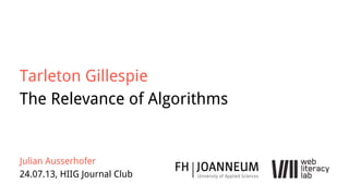 The Relevance of Algorithms | PDF