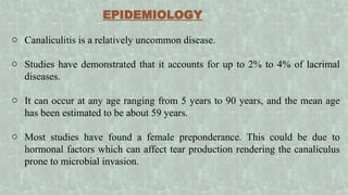 Disease of canaliculus presentation.ppt canaliculitis | PPTX
