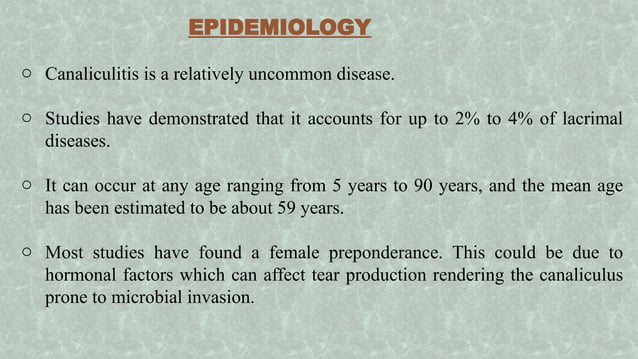 Disease of canaliculus presentation.ppt canaliculitis | PPTX