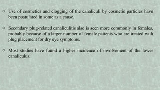 Disease of canaliculus presentation.ppt canaliculitis | PPTX