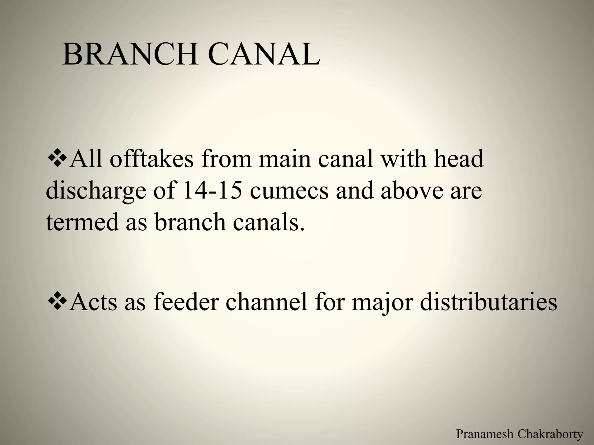 Canal irrigation | PPTX
