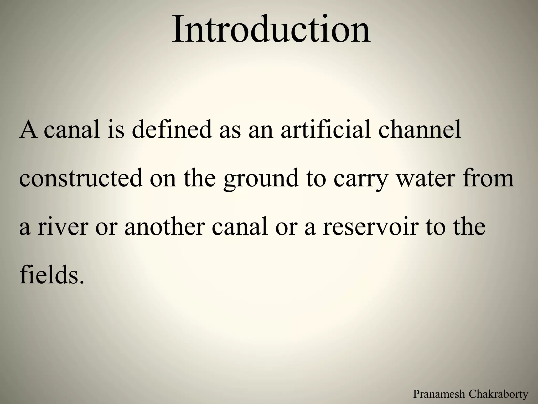 Canal irrigation | PPTX