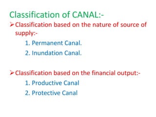 Canal irrigation | PPTX
