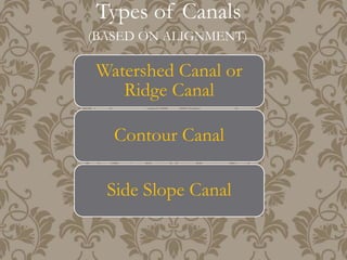 Canal irrigation (Mr. Kiran B. Mane) | PPTX