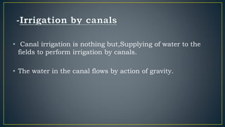 Canal Irrigation PPTX PDF 9 PAGES FOR SCHOOL/COLLEGE | PPTX