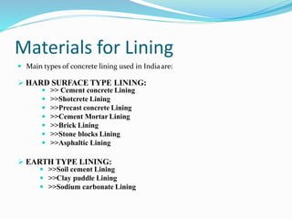 Canal lining | PPTX