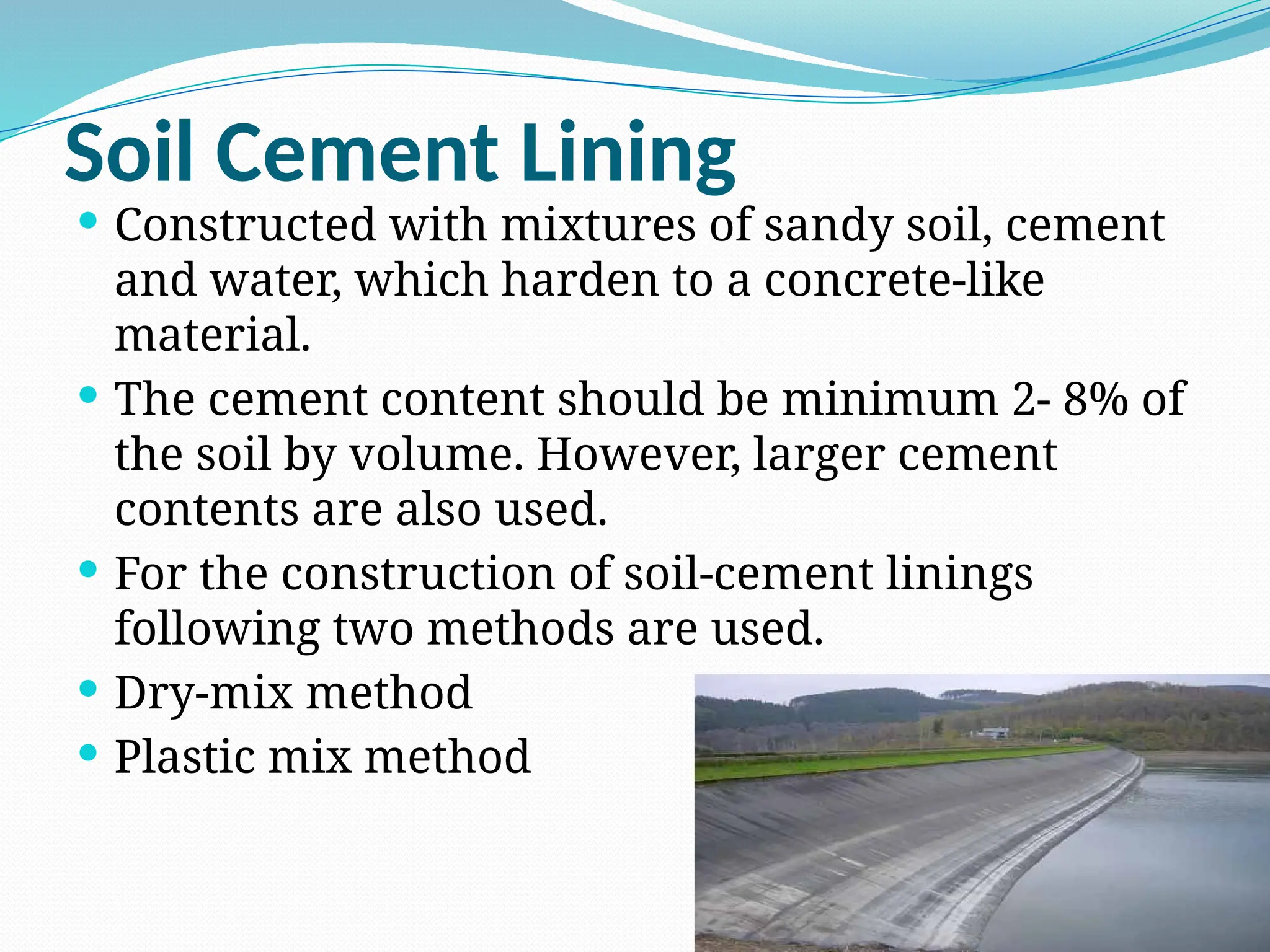 Canal lining defined in Irrigation Engineering | PPTX