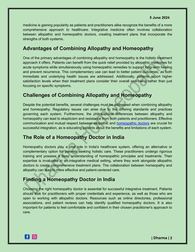 Can Allopathy and Homeopathy Be Used Together in India.pdf | Holistic ...