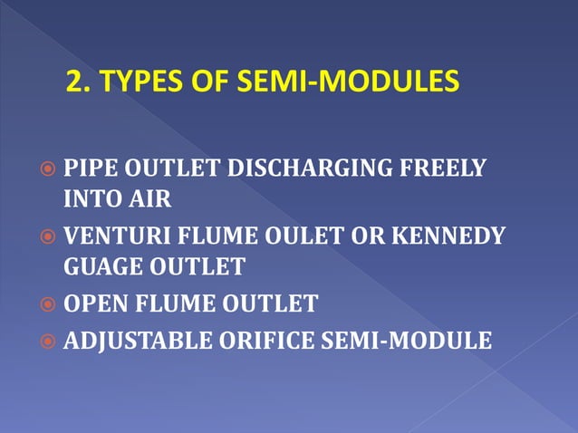 Canal outlets and modules | PPTX
