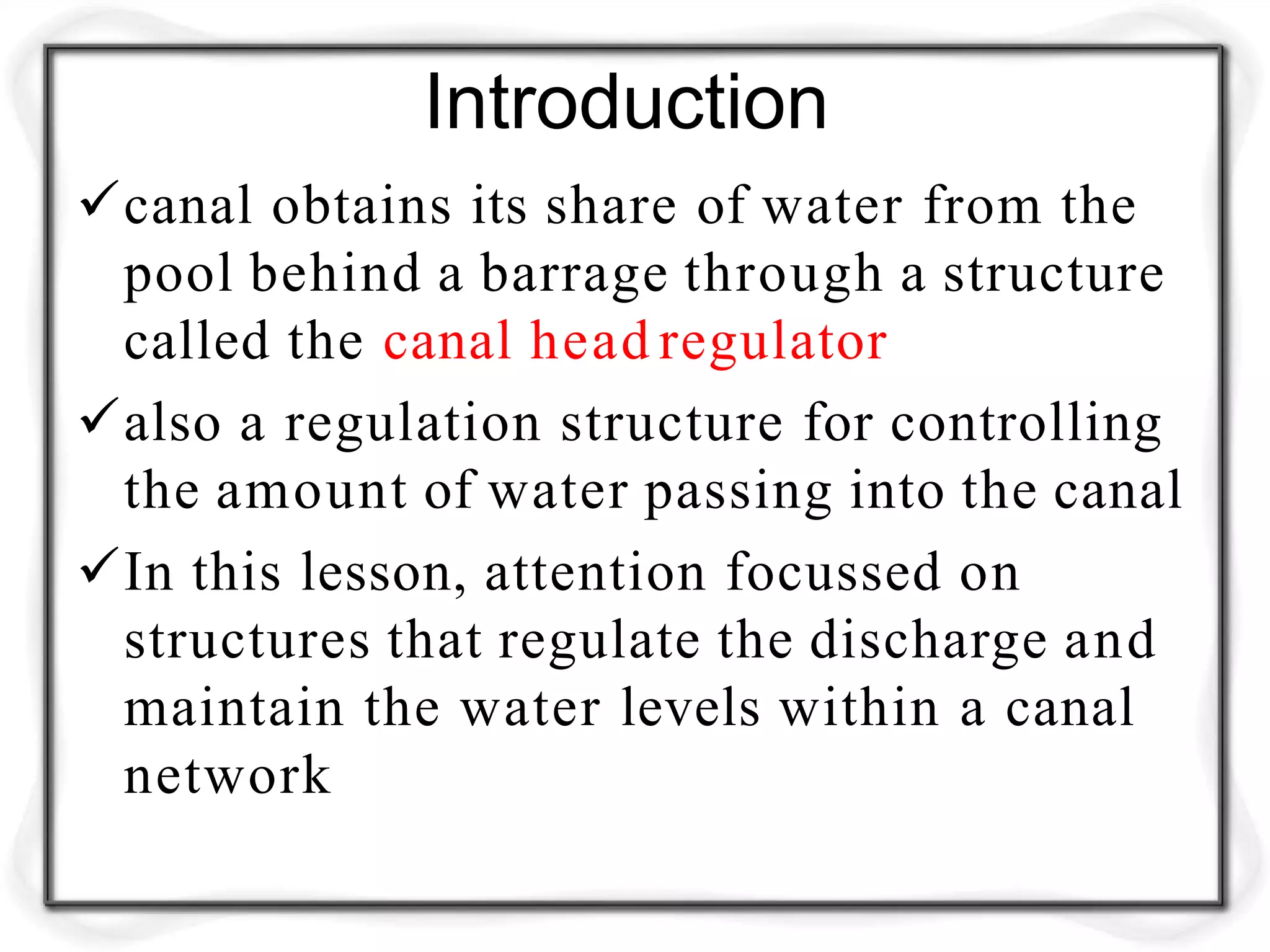 Canal Regulation Works | PPTX