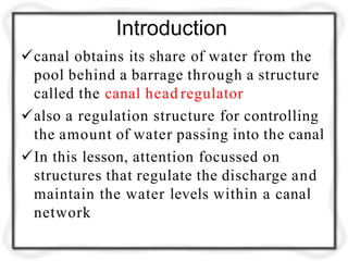 Canal Regulation Works | PPTX
