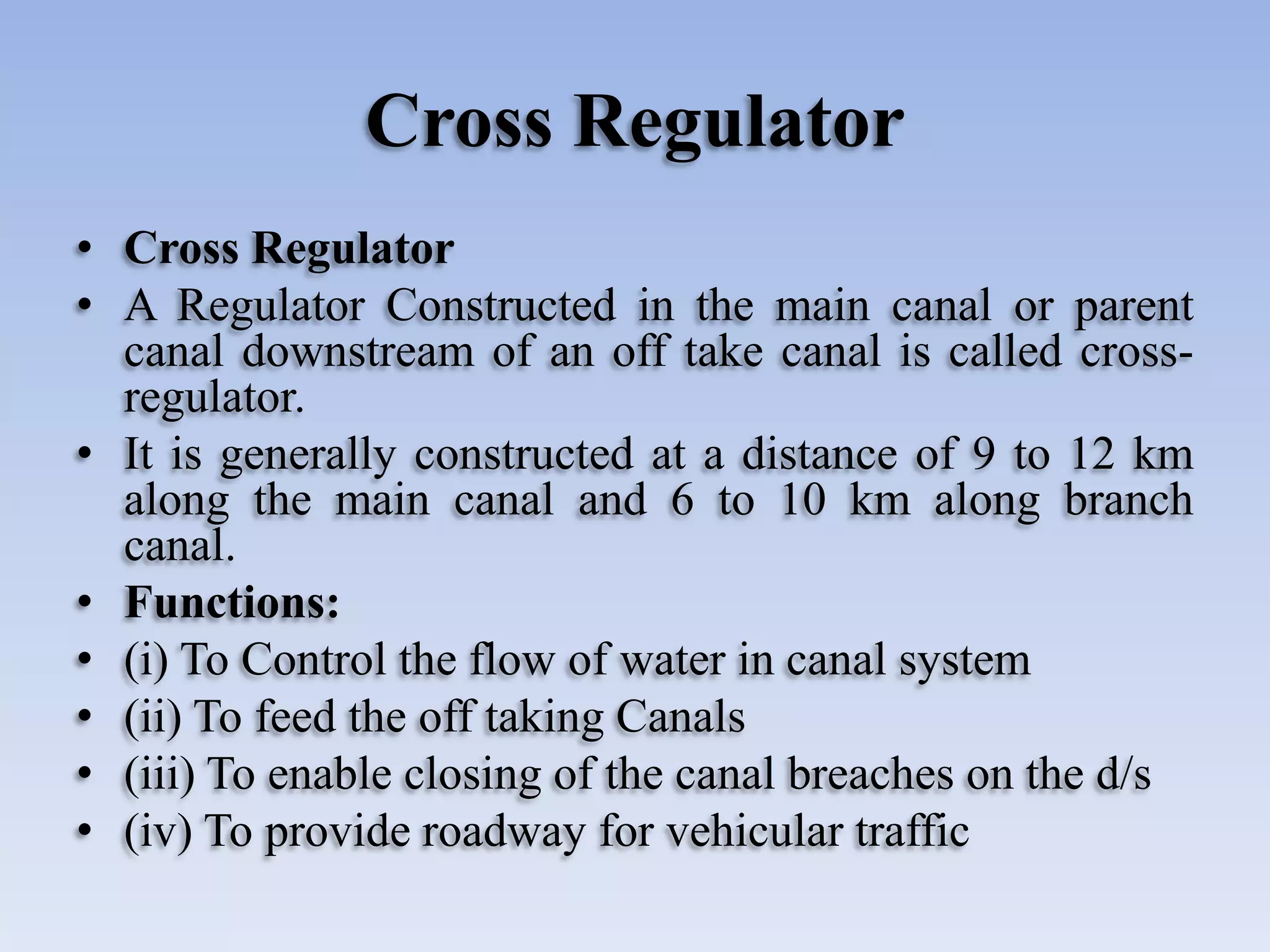 Canal Regulation & Cross Drainage Works | PPTX