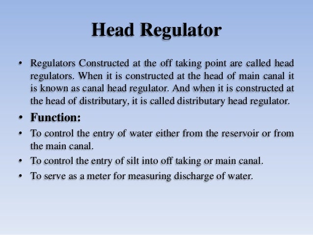 Canal Regulation & Cross Drainage Works