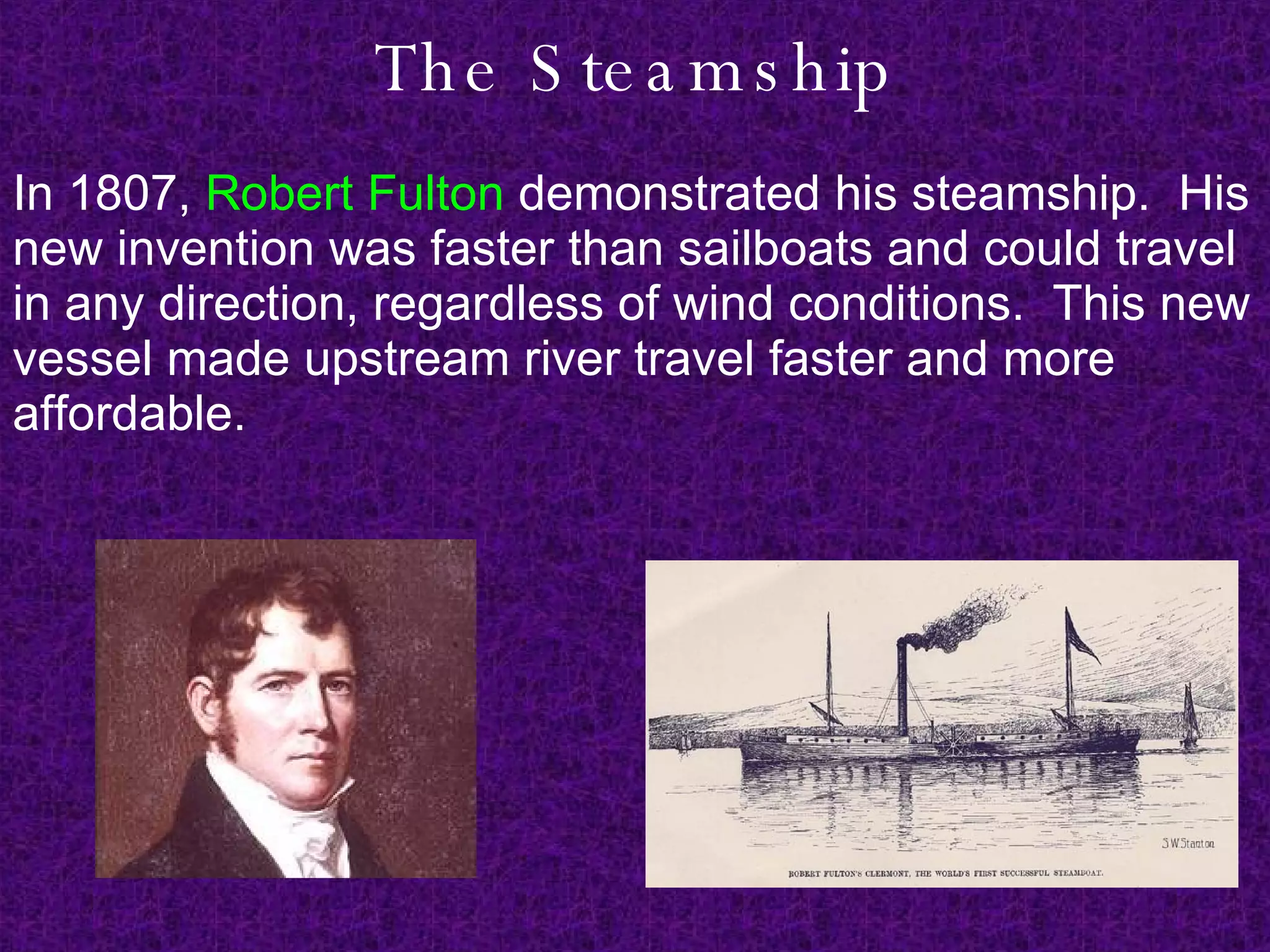 Canals, Roads, Steamboats, R Rs | PPT