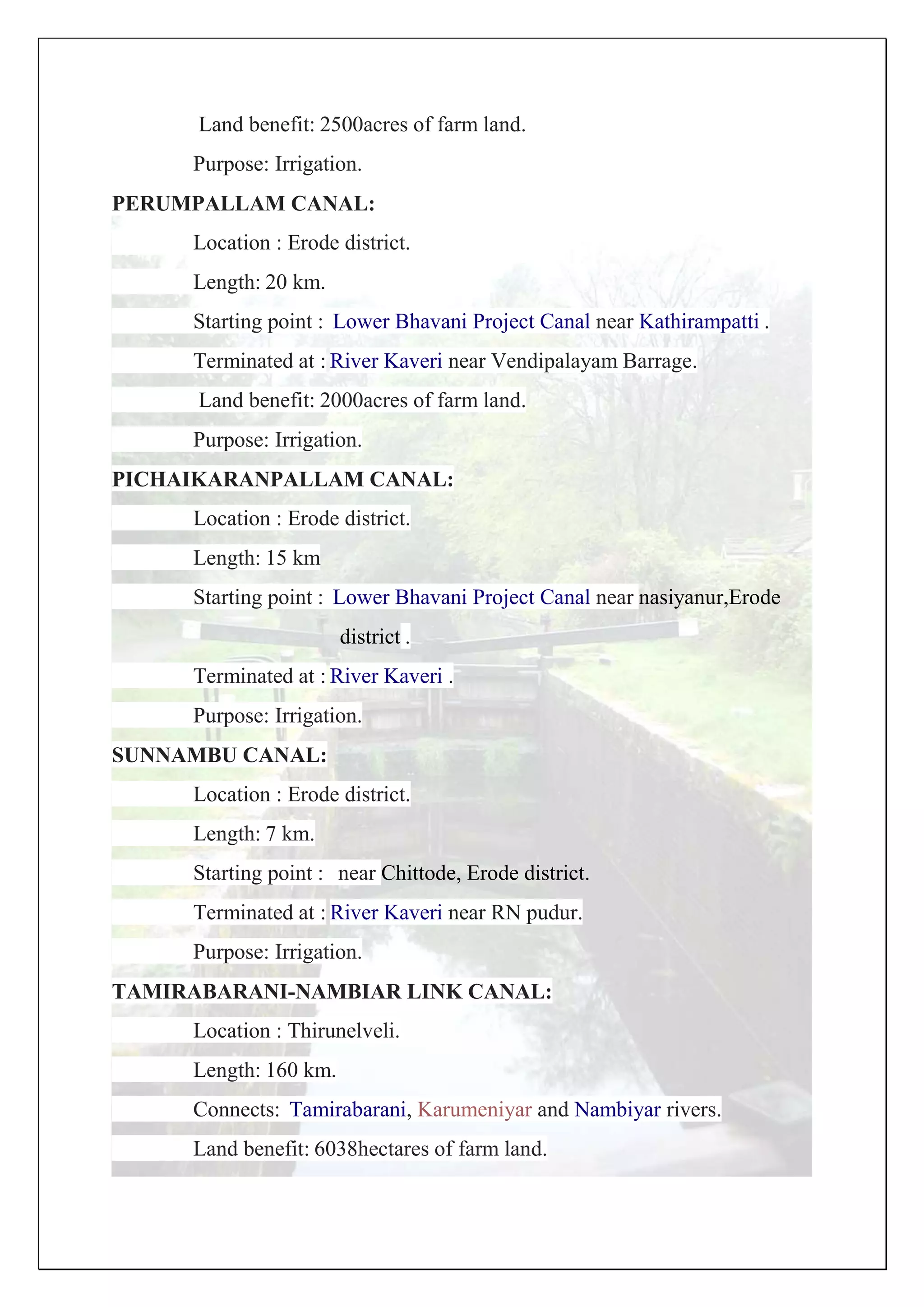 Canals in tamilnadu | PDF