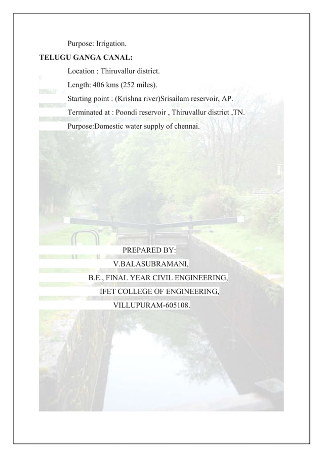 Canals in tamilnadu | PDF | Canoeing and Kayaking | Extreme Sports