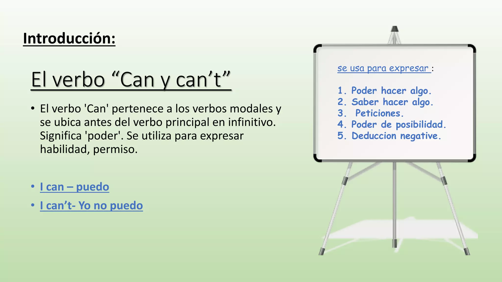 El verbo Can ingles su uso y estructura. | PDF | Food & Drink