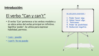 El verbo Can ingles su uso y estructura. | PDF