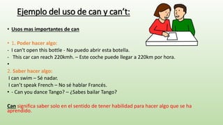 El verbo Can ingles su uso y estructura. | PDF