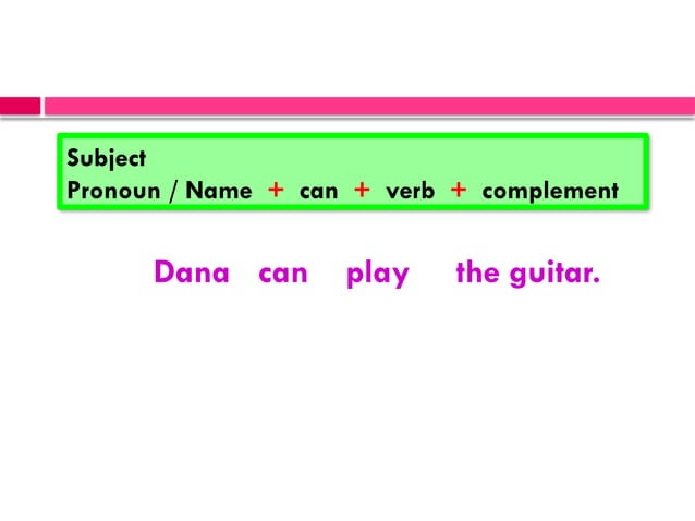 explicacion del uso de Can and can´t ingles | PPT